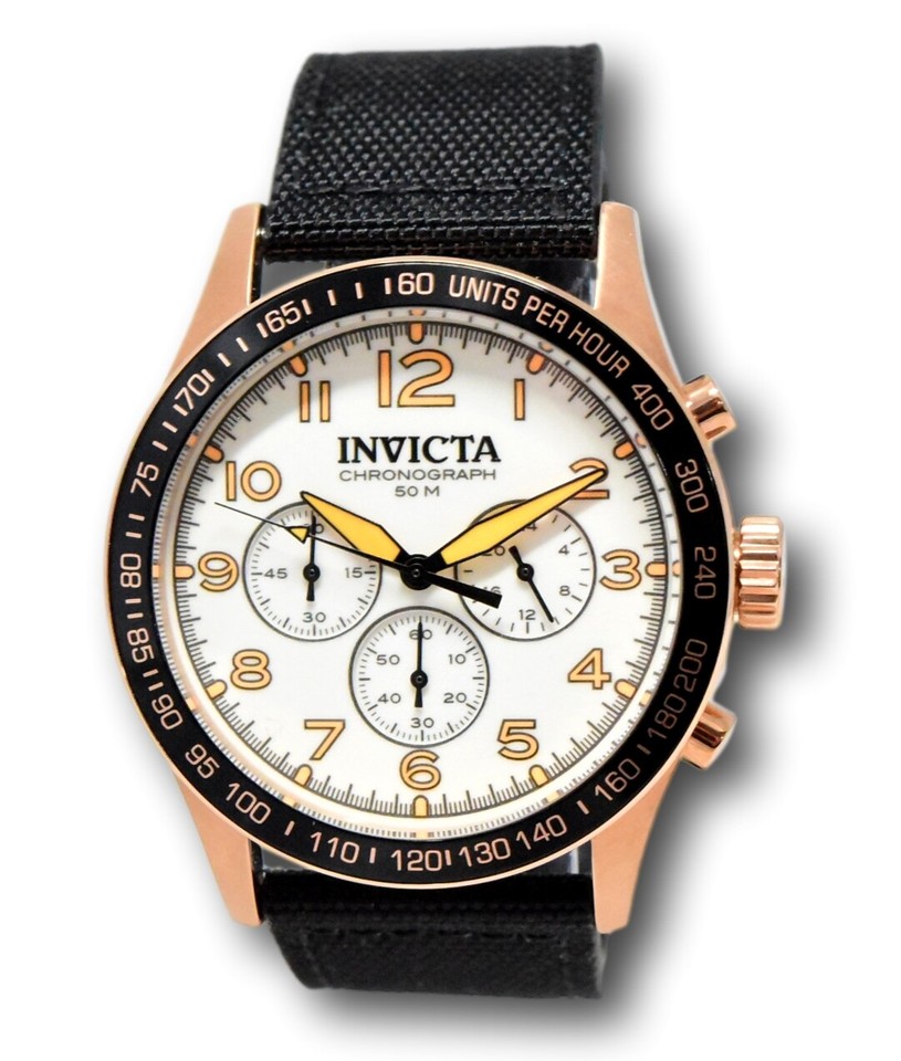Invicta Night Vision Super Luminous White Dial Men's 44mm Chrono Watch ...