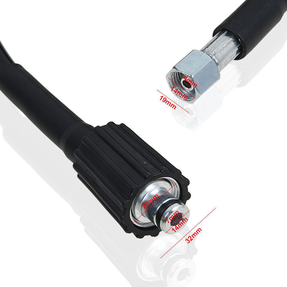 10M High Pressure Washer Hose Pipe Jet Wash Lance M14 X M22 Thread ...