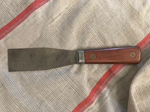RED DEVIL [P1-1-1/4-S] putty knife scraper wood handle brass made-in ...