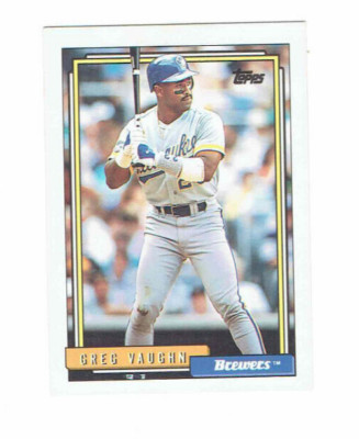 Greg Vaughn Milwaukee Brewers OF #572 Topps 1992 #Baseball Card | eBay