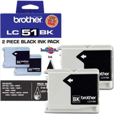 Brother MFC-440CN (LC512PKS) Black Standard Yield Ink Cartridge (2x500 ...