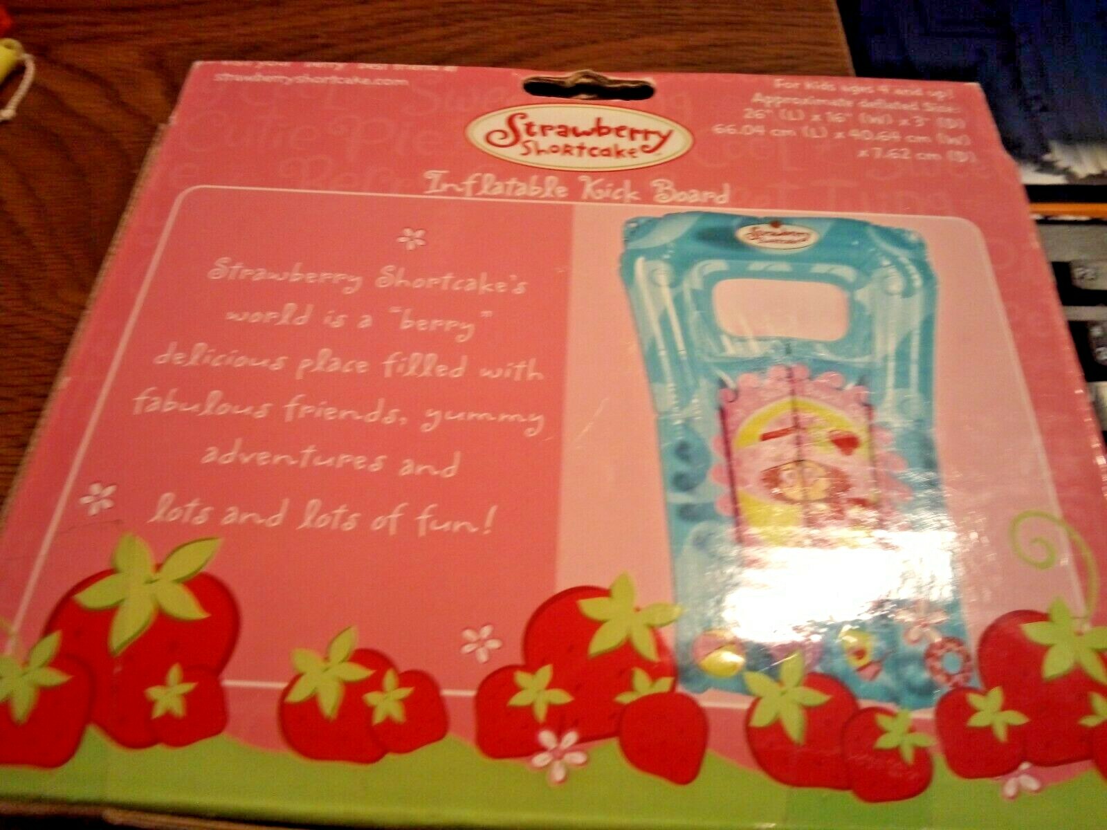 (BRAND NEW) 26" STRAWBERRY SHORTCAKE Inflatable Kick Board Swim Pool ...