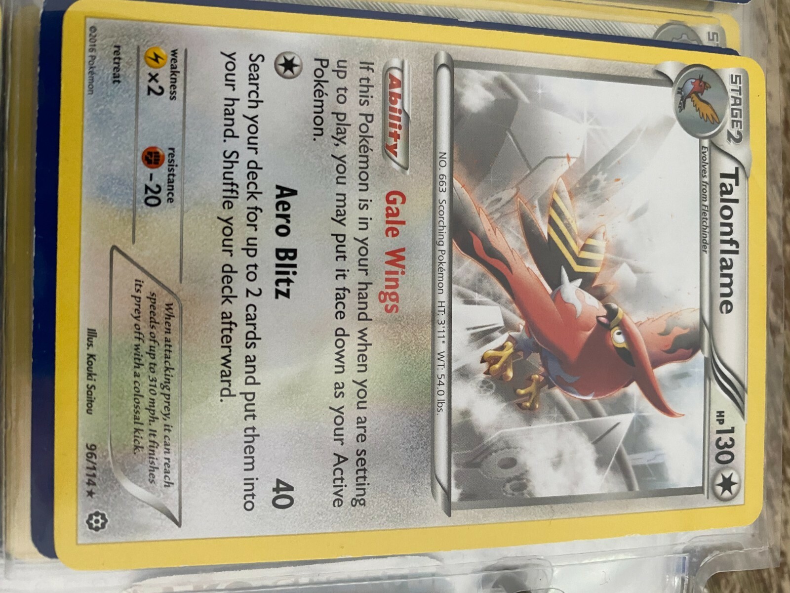 Stage 2 Talonflame pokemon card. HP 130 | eBay