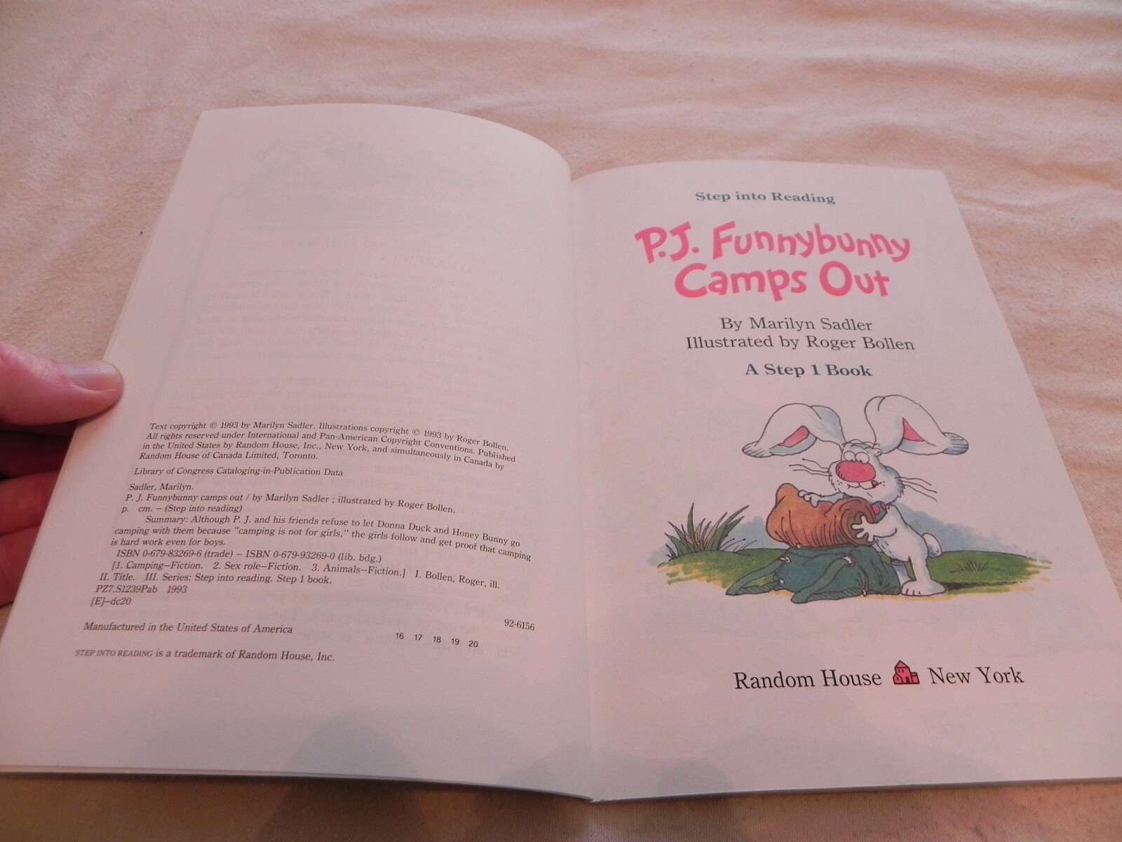 P.J. Funnybunny Camps Out By Marilyn Sadler, Step Into Reading Grade 1 ...