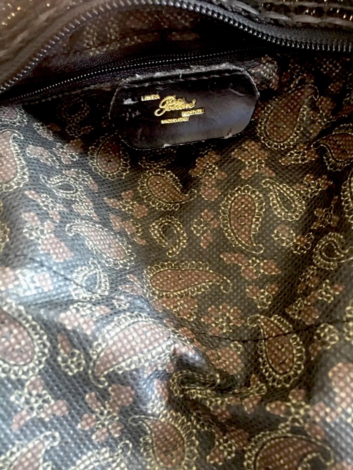 POLLINI Handbag, Made In ITALY, Black Weave With Gold Thread. Vintage ...