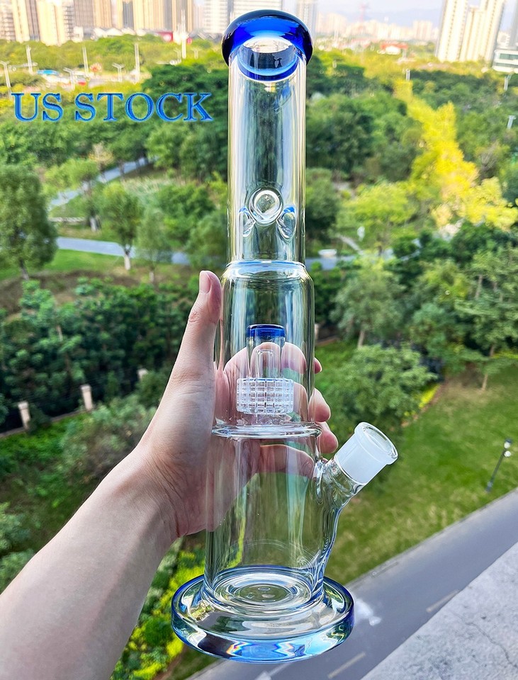 15'' Heavy Glass Bong Smoking Hookah Thick Percolate Water Pipe Beaker ...