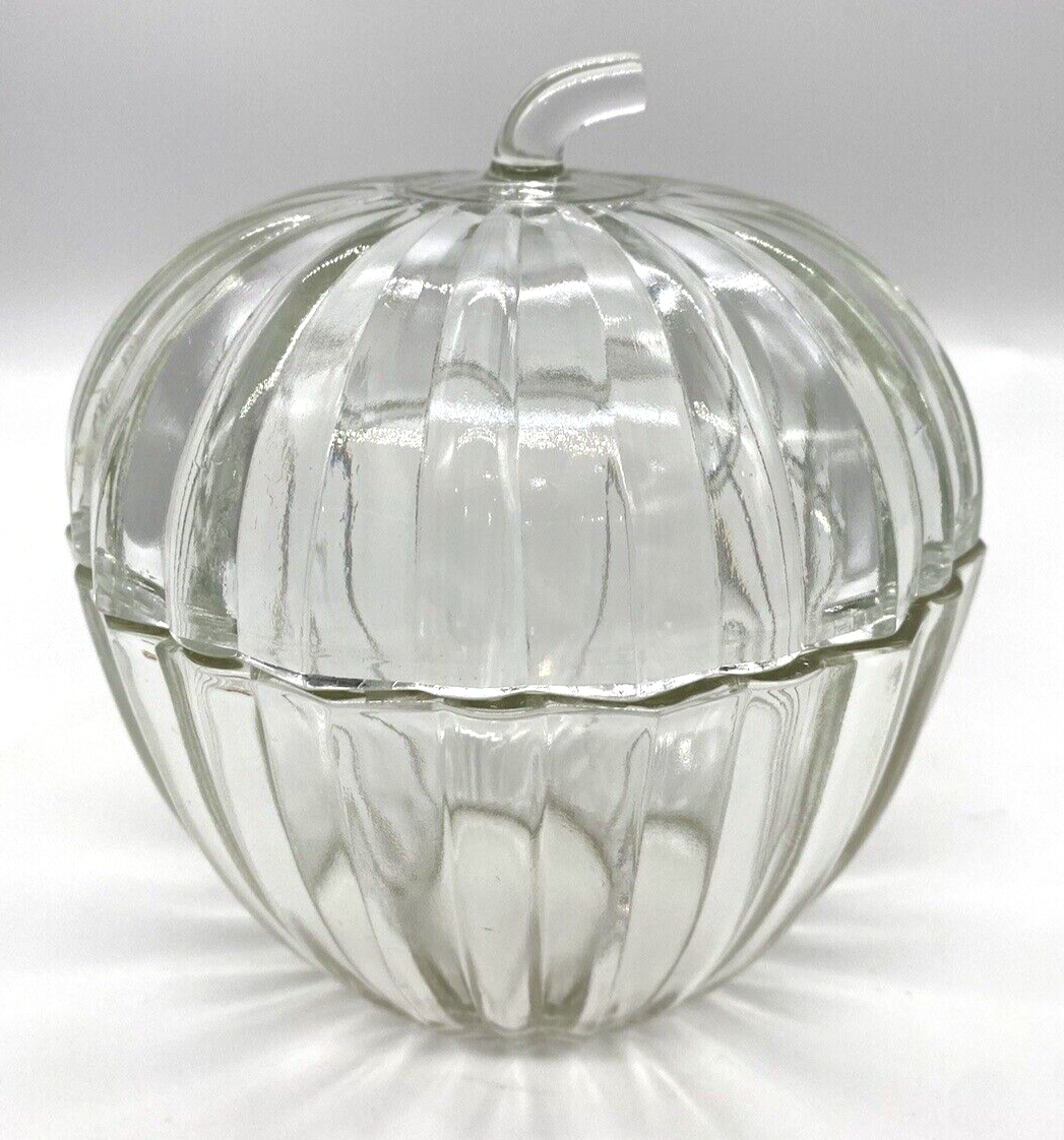 Vintage Glass Apple Shape Candy Dish Clear, Great Condition, 6" tall | eBay