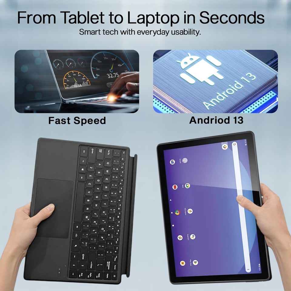 Acer ACTAB10KB24 10.1" Android 13 Tab 32GB 4GB RAM Tablet with keyboard ...