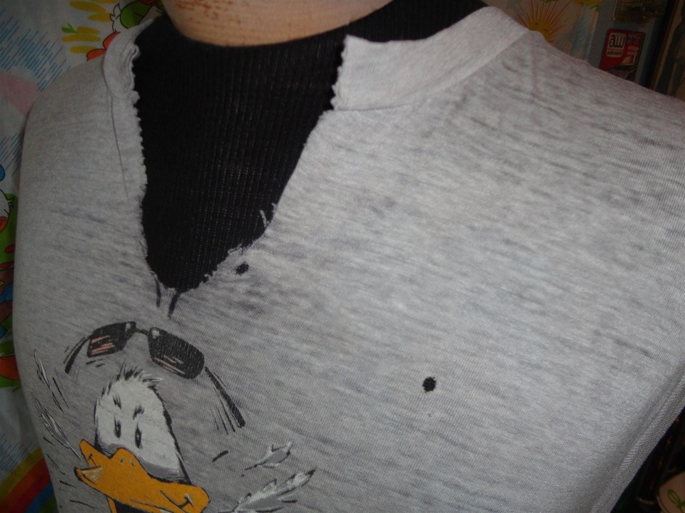 Vtg 80's Duck I've Got An Attitude Paper Thin Burnout Sleeveless T ...