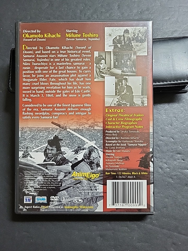 SAMURAI ASSASSIN ~ Samurai Cinema ~ DVD | eBay UK