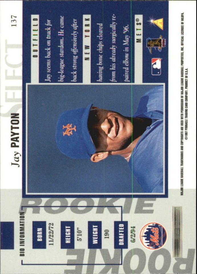 1997 Select Company #137 Jay Payton R | eBay