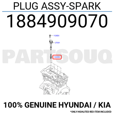 1884909070 Genuine Hyundai / KIA PLUG ASSY-SPARK | eBay