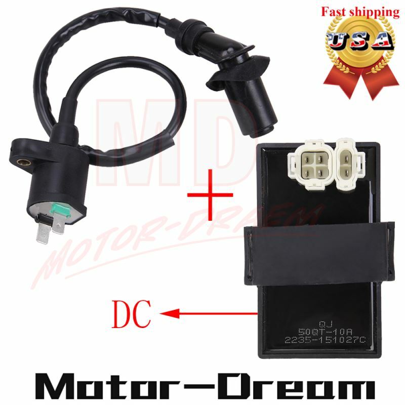 6 Pin DC CDI Box & Ignition Coil For Scooter GY6 50cc 125cc 150cc ATV ...
