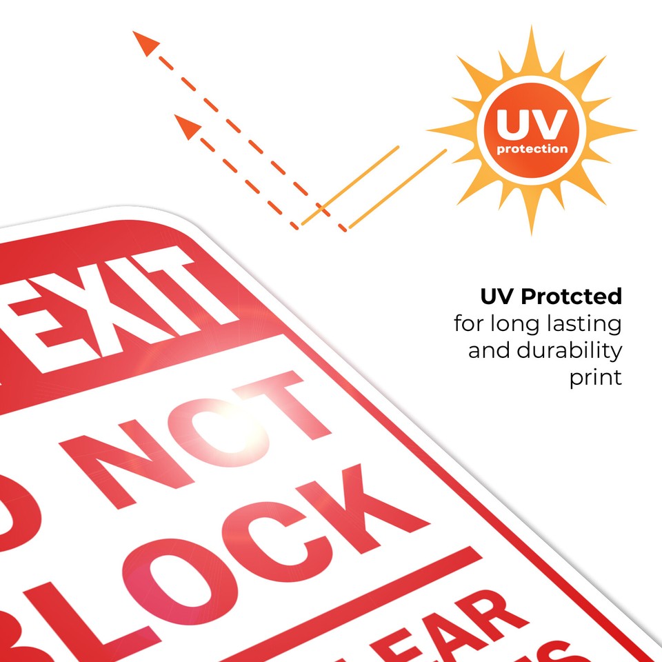 Fire Exit Sign, Do Not Block Keep Clear at All Times Safety Sign, | eBay