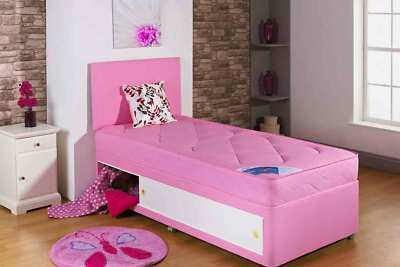 3ft Single Divan Pink Bed + Mattress Storage Kids Girls Children | eBay UK