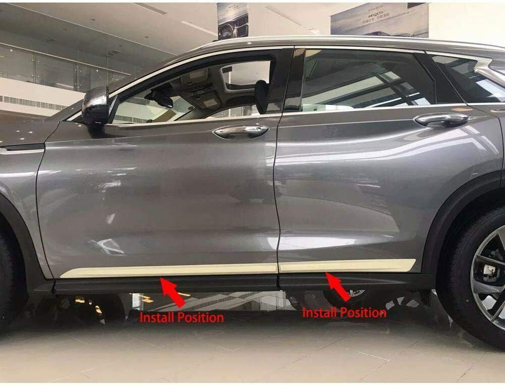 4PCS ABS Body Side Door Molding Trims Cover Fits for Infiniti QX50 2019 ...