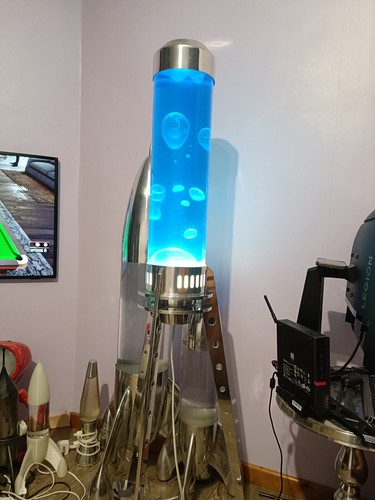 MATHMOS SATURN LAVA LAMP TRANSPARENT LIQUID WAX BLUE LIQUID | eBay UK