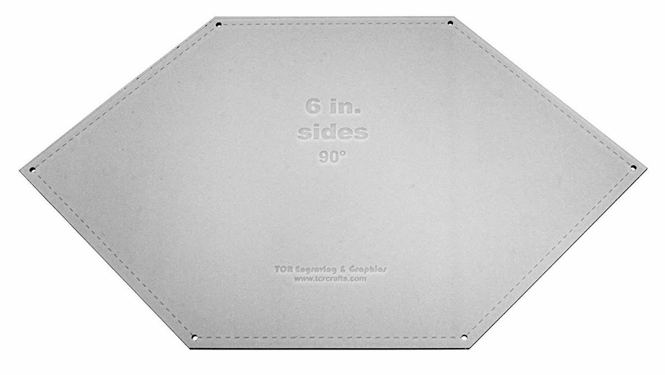 Flattened Hexagon 6" Sides- Clear with Guideline Holes and seam 1/8" | eBay
