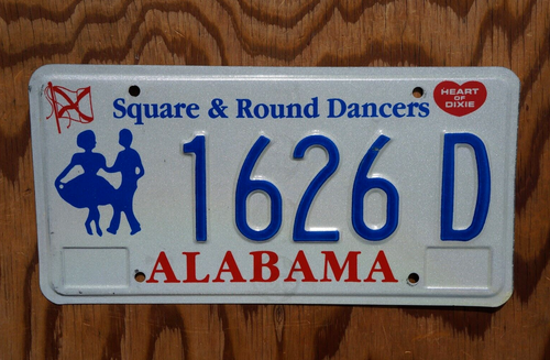 ALABAMA License Plate - SQUARE DANCING & ROUND DANCERS - Music Fun ...