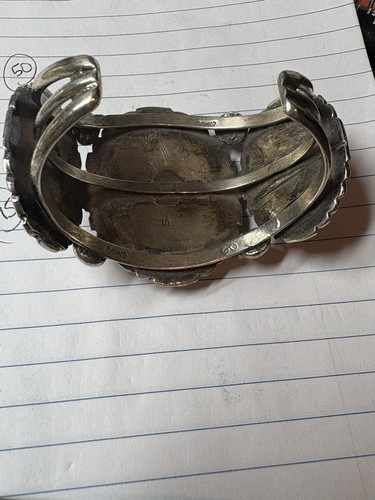 William Singer Navajo Signed SD Sterling Silver Onyx Large Cuff | eBay