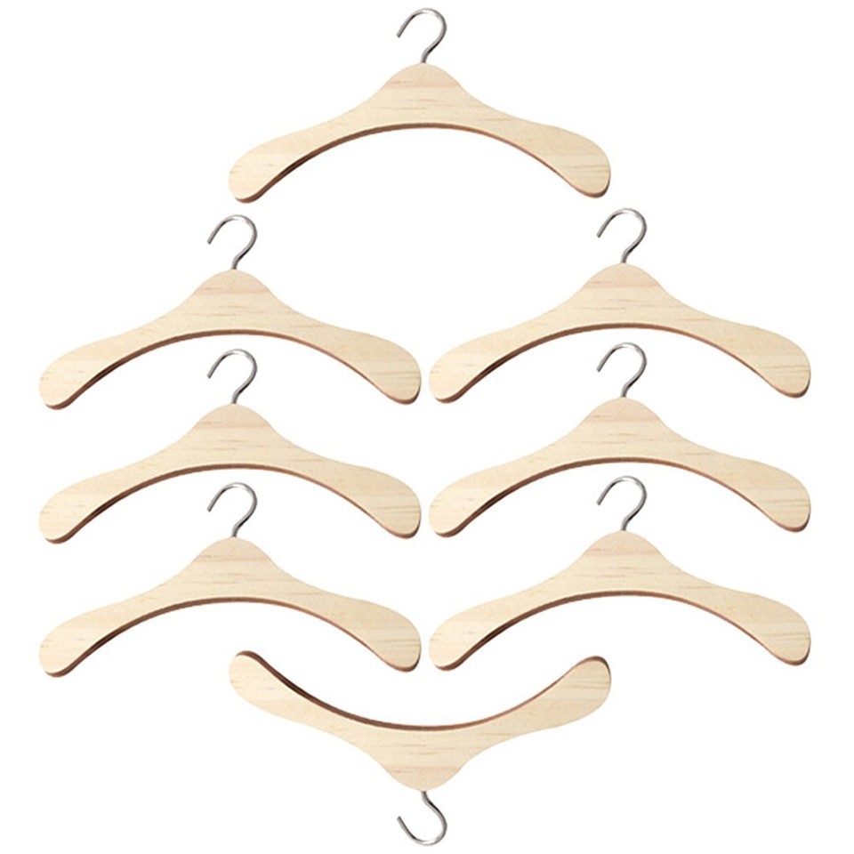 8 Pcs Baby Mini Clothes Hanger Miniature Hanging Stand Dollhouse ...