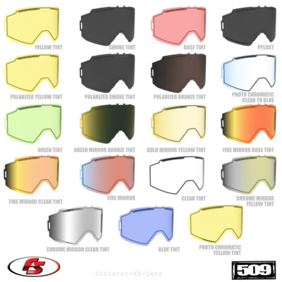 New 509 Sinister X6 Snowmobile Goggle Standard Lenses Polarized ...