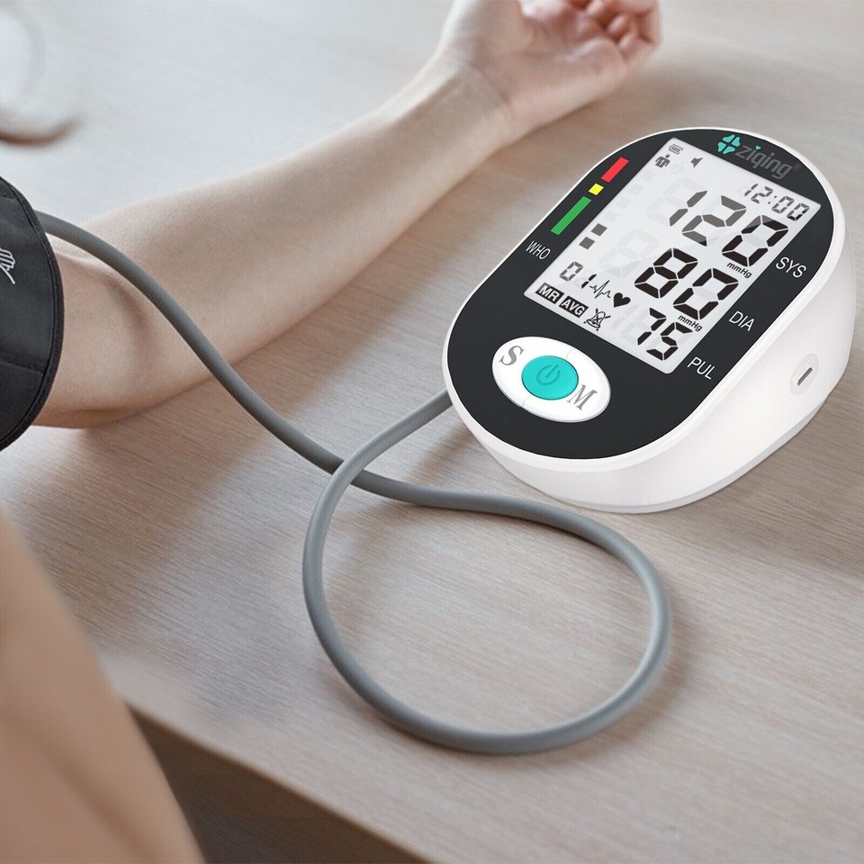 Digital Blood Pressure Monitor Upper Arm Heart Rate Machine BP Large ...