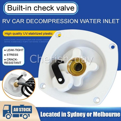 New Caravan RV White Mains Water Inlet With Pressure Regulator Filler ...
