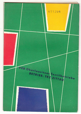 Kleines Muster Prospekt VEB Oberlausitzer Textilbetriebe TKZ Zittau um ...