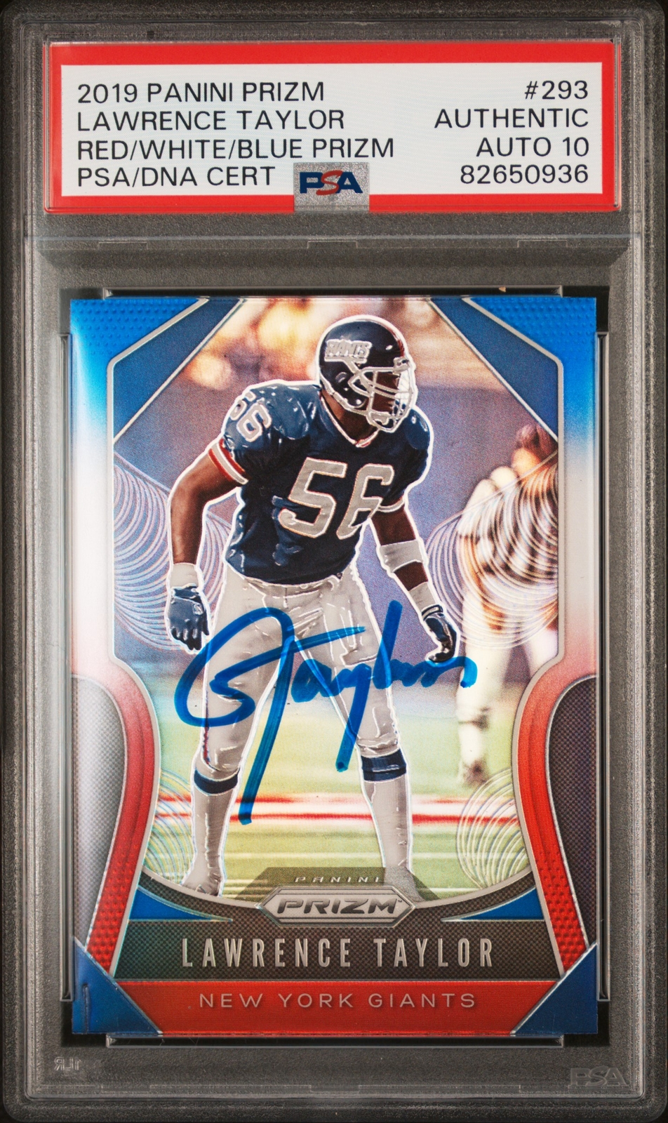 Lawrence Taylor 2019 Panni Prizm Red White Blue Signed Card #293 Auto ...