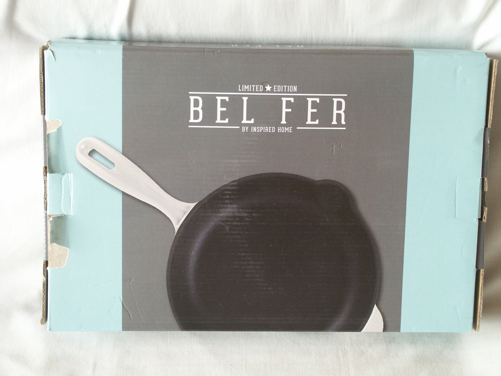 Inspired Home Bel Fer 10.25” Skillet White Enamel Cast Iron Limited New ...