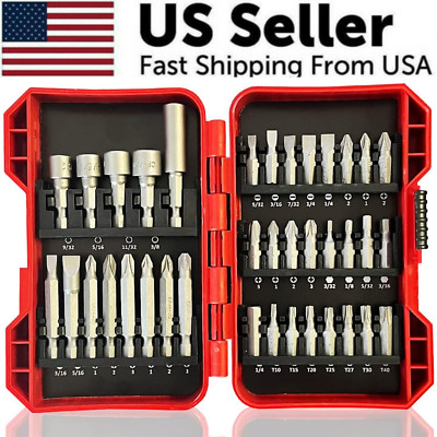 37 Piece Impact Screwdriver Bit Set Nut Driver Torx Phillips Tool ...