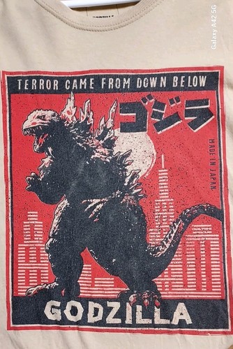 GODZILLA t-shirt L Khaki Tan Made In Japan Official Toho Kaiju | eBay