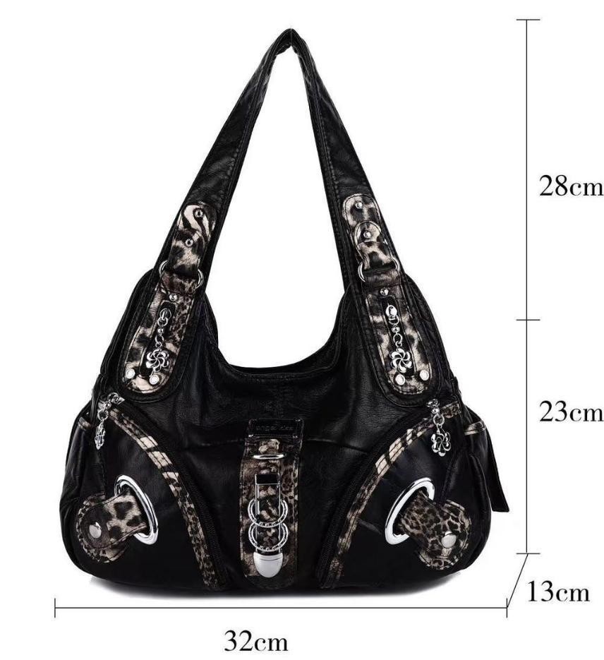 Angelkiss Women Leopard Shoulder Bag Top Handle Fashion Satchel Handbag ...