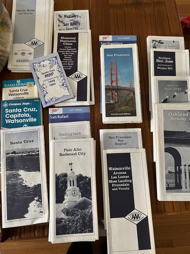 Lot of 30 Vintage Bay Area CA Maps AAA Folding Travel 90s Golden Gate ...