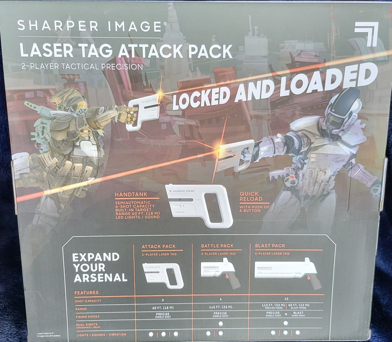 Sharper Image laser tag attack pack 2 player tactical precision ...