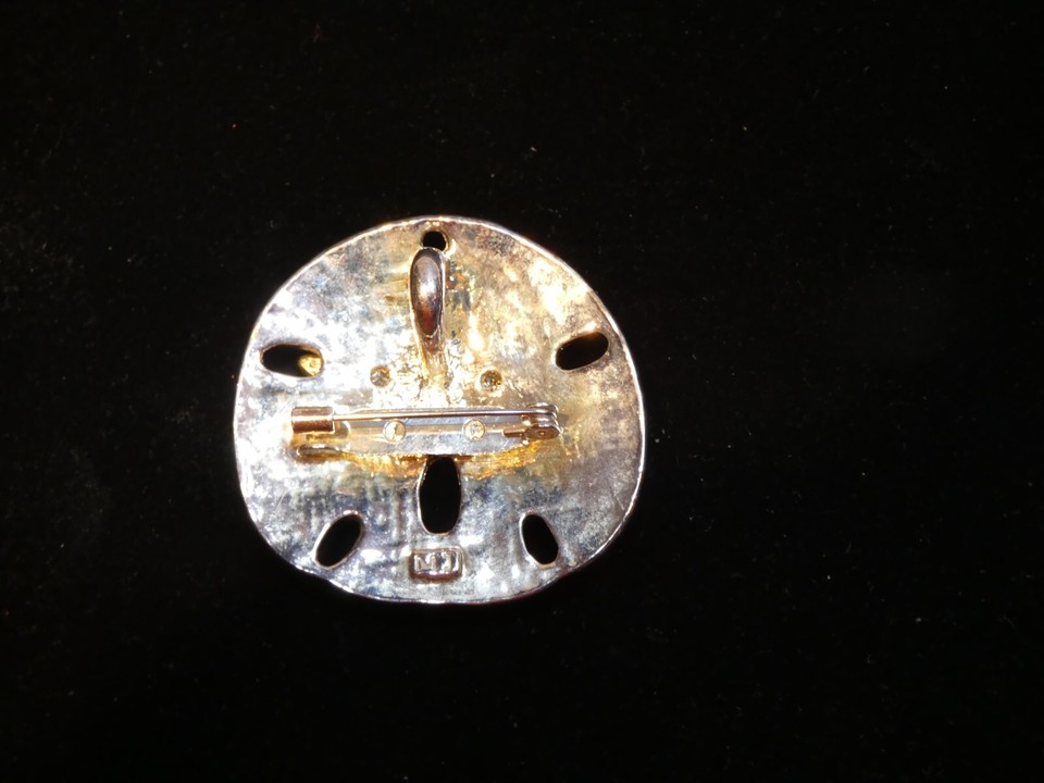 MJ Brooch-Pendant, Sand Dollar and Starfish, Silver and Gold Tone | eBay