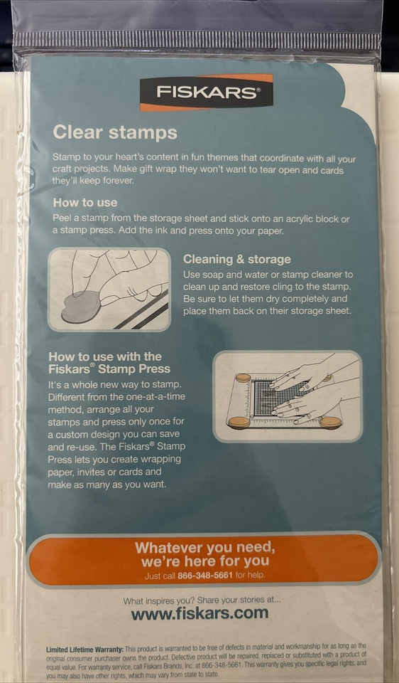 Fiskars Clear Stamps Flip n' Flop 14 Stamps #01-000069 ~ Brand New 2007 ...