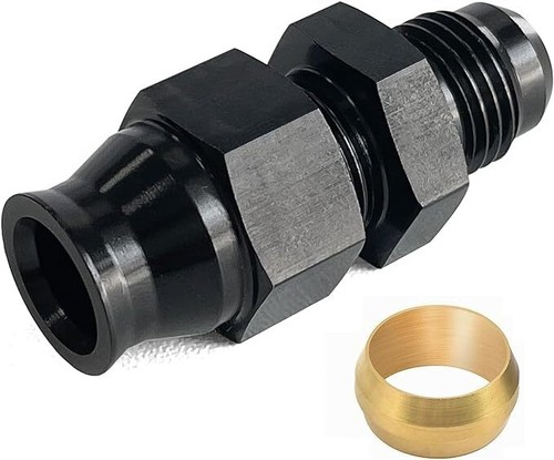 2 Pcs 6AN To 3/8" Tube Hardline Fuel Line Adapter Fitting Tubing ...