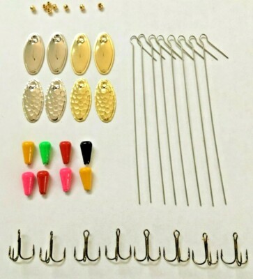 40 Pcs Inline Spinner Making Kit Trout Crappie Bass Spinners DIY 1/4 OZ ...