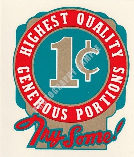 1 cent Northwestern Model 31 Water Transfer Decal For Coin-op Vending ...