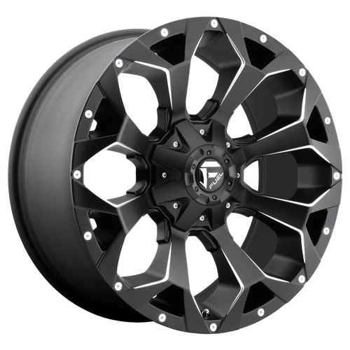 22x10 Fuel D546 Assault Matte Black & Milled Wheels 8x6.5 (-18mm) Set ...