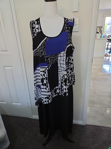 TS TAKING SHAPE Plus Size XS Black Blue White Tunic Dress Overlays VGC ...