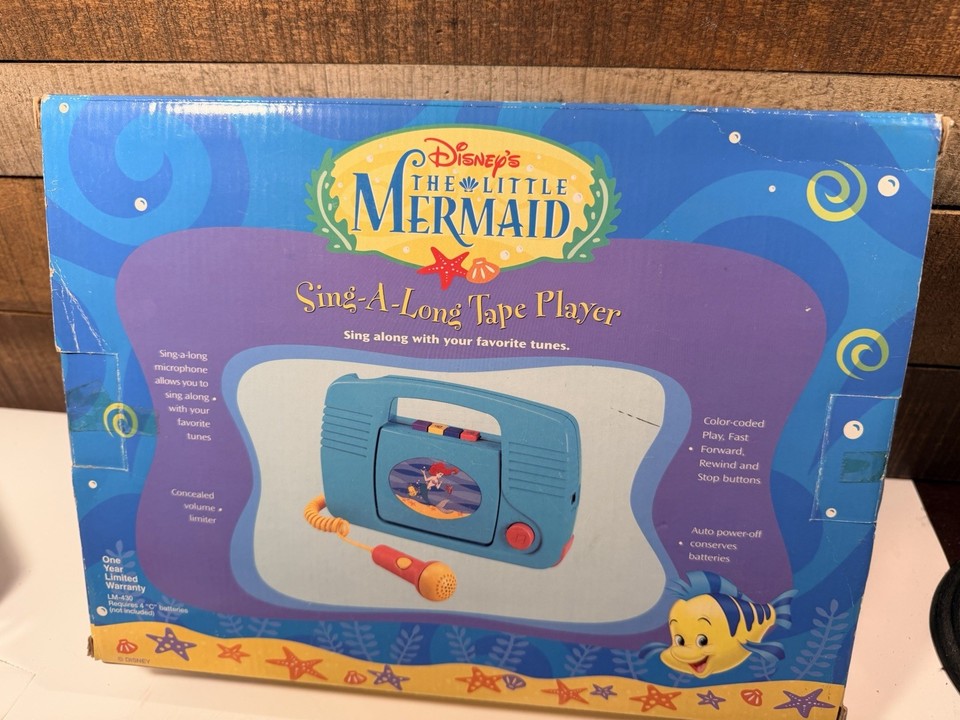 Disney The Little Mermaid Ariel Sing-A-Long Cassette Player Microphone ...