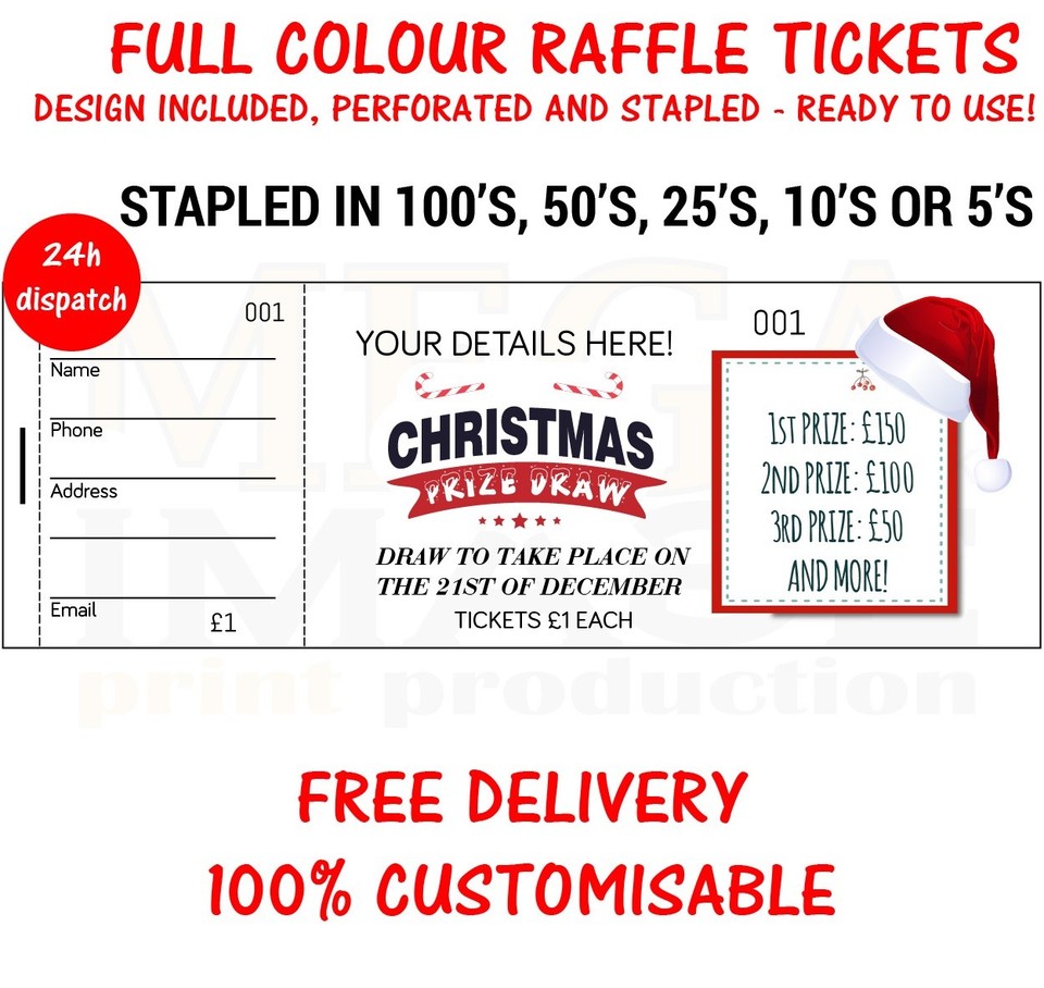 PRINTED PERSONALISED RAFFLE PRIZE DRAW TICKETS | eBay