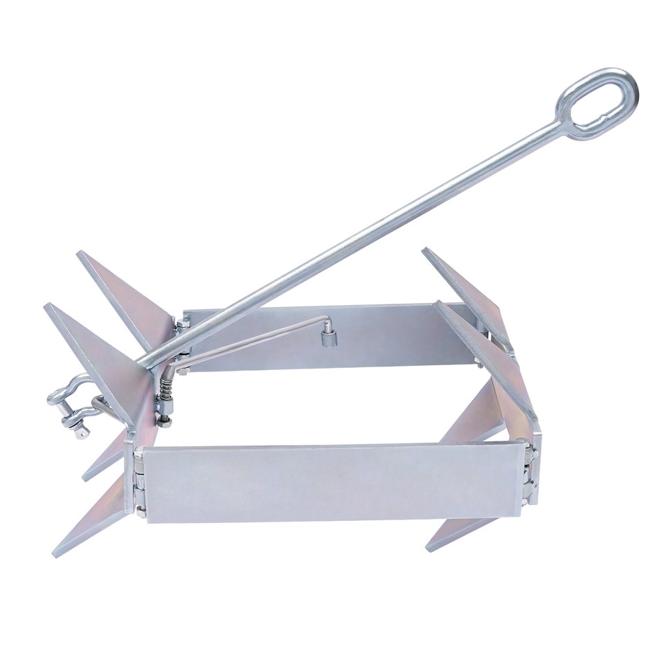 25 lb Folding Box Anchor Hold Slide Cube Galvanized Steel Boat Anchor ...
