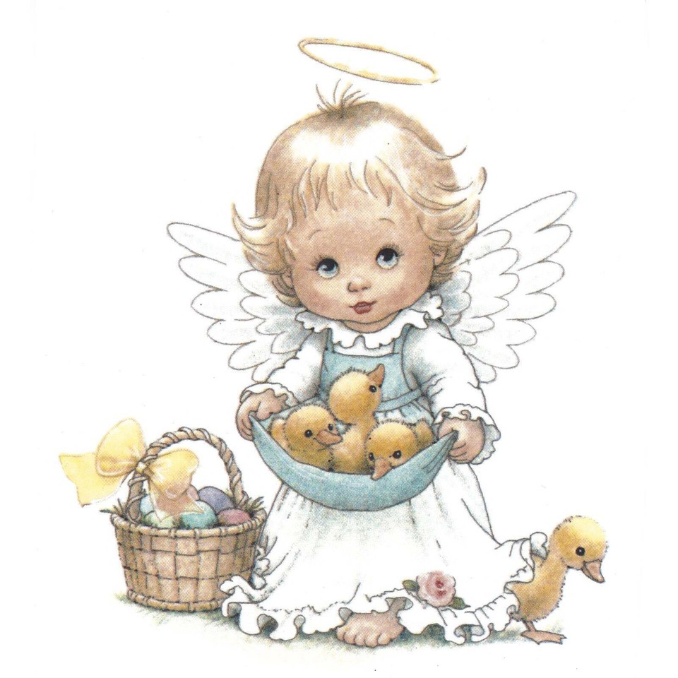 Easter Angel Yellow Ducklings Overglaze Ceramic Decals | eBay