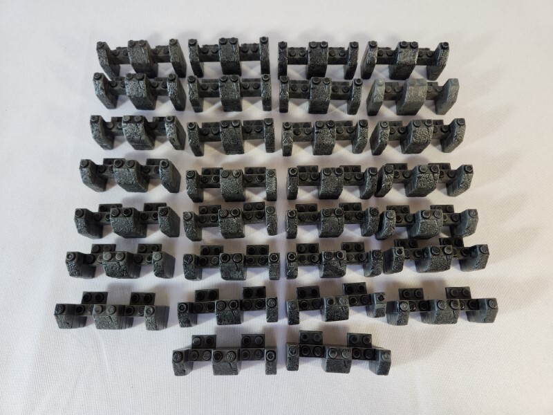 Mega Bloks Dragon Krystal Wars Gray Stone Wall Top Brick Piece Castle ...