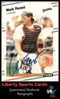 1988 Fleer Mark Parent #U-125 Authentic Autographed Card San Diego ...