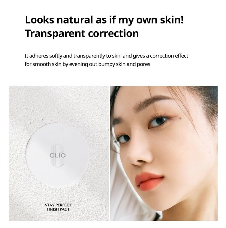 CLIO Stay Perfect Finish Pact 8g Face Powder Pressed Powder Korean ...